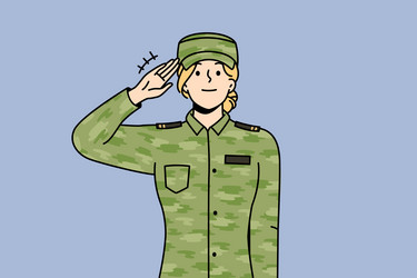 Cartoon army soldier saluting on white background Vector Image
