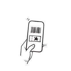 Hand drawn doodle sending and receiving money Vector Image