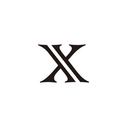 Letter x double lines geometric symbol simple logo