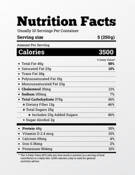 Nutrition facts label template Royalty Free Vector Image