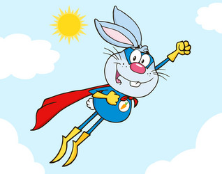 Super hero rabbit cartoon Royalty Free Vector Image