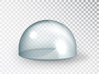 Transparent glass semi-sphere isolated set Vector Image