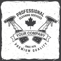Cleaning company badge emblem Royalty Free Vector Image