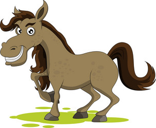 Cute horse cartoon posing Royalty Free Vector Image
