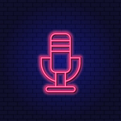 Podcast Neon Microphone Vector Images (over 180)