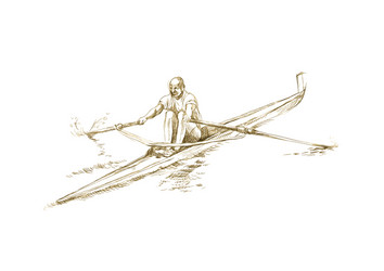 Team rowing Royalty Free Vector Image - VectorStock