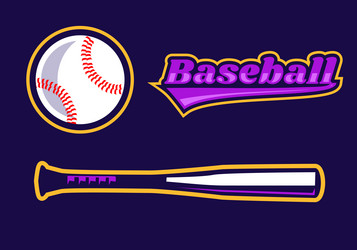 Baseball bat stick sport logo Royalty Free Vector Image