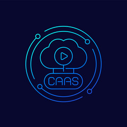 Caas line icon content as a service Royalty Free Vector