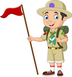 Cartoon little boy scout Royalty Free Vector Image