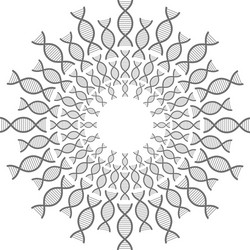 Circle of dna spiral design template Royalty Free Vector