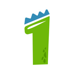 Dinosaur number design birthday party for kids Vector Image