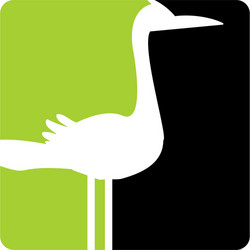 Egret animal logo design Royalty Free Vector Image