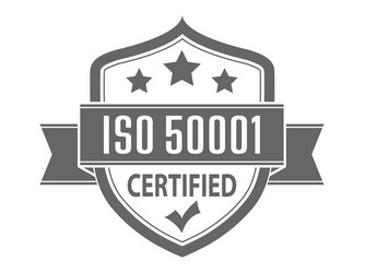 Iso 50001 the logo of standardization Royalty Free Vector