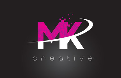 Mk m k letter modern logo design with yellow Vector Image