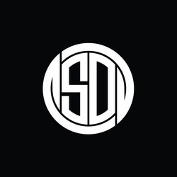 Sd logo monogram leaf shape isolated outline Vector Image