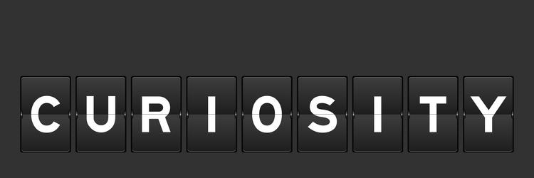 Black color analog flip board with word query Vector Image
