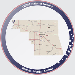 Map of morgan county in illinois Royalty Free Vector Image