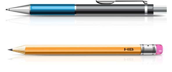 Opposite adjective words with long pencil Vector Image