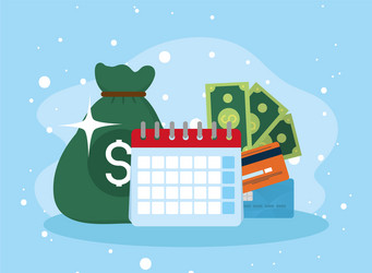 Money and calendar Royalty Free Vector Image - VectorStock