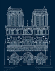 Isometric infographic notre dame de paris - hd Vector Image