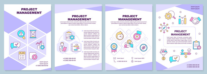 Project planning blue and yellow brochure template