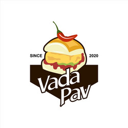 Vada pav logo street food Royalty Free Vector Image