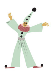 Vintage circus crying pierrot actors performance Vector Image