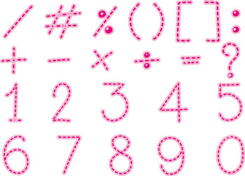 Font design for numbers and signs in dot lines Vector Image