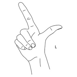 Sign language and the alphabetthe letter l Vector Image
