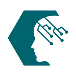 Machine learning logo design brain Royalty Free Vector Image