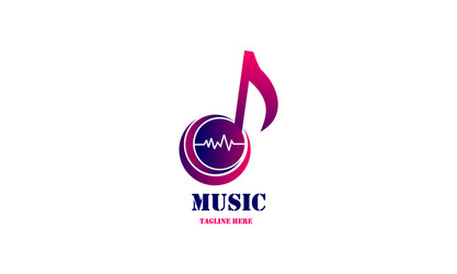Music industry logo design Royalty Free Vector Image
