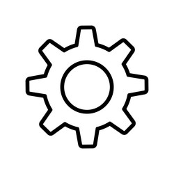 Single gear icon in flat style Royalty Free Vector Image