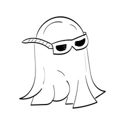 Spooky outline drawing - black and white Vector Image