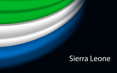 Sierra leone flag on a white Royalty Free Vector Image