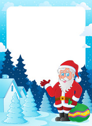 Frame with santa claus theme 3 Royalty Free Vector Image