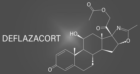 Deflazacort molecule skeletal formula Royalty Free Vector
