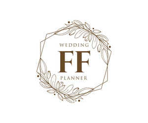Ff initials letter wedding monogram logos Vector Image