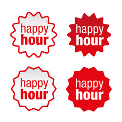 Happy hour red label sign Royalty Free Vector Image