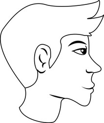 Man face cartoon sideview isolated Royalty Free Vector Image