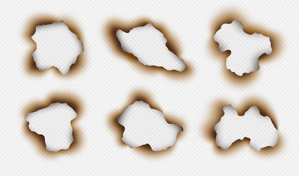 Burnt paper edges scorched parchment realistic Vector Image