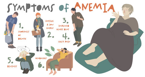 Anemia symptoms icons Royalty Free Vector Image