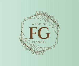 Fg initials letter wedding monogram logos Vector Image