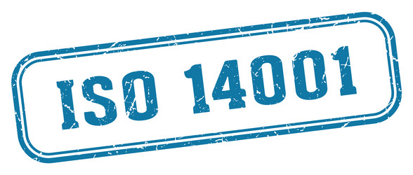 Iso 14001 stamp label on transparent Royalty Free Vector