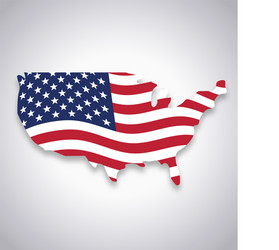 Map of usa with american flag texture Royalty Free Vector