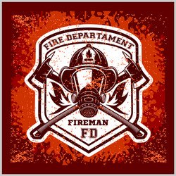 Fire department set - fireman s and emblems Vector Image