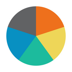 Bright colourful pie diagram divided in seven Vector Image