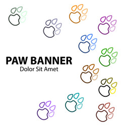 Paw banner background Royalty Free Vector Image
