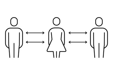 Simple linear icon for maintaining social distance