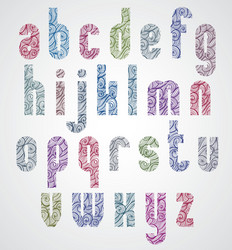Bold condensed poster font with hand drawn curly Vector Image