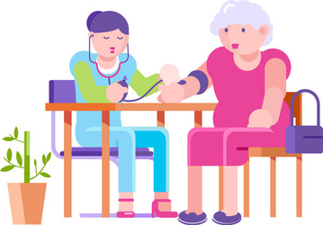 Elderly patient medical care in hospital Vector Image
